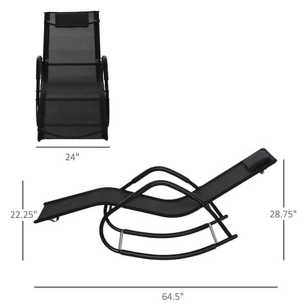 Outsunny Garden Rocking Sun Lounger Outdoor Zero-gravity Reclining ...