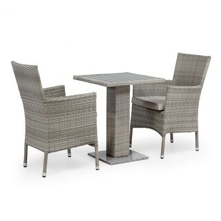 Poole Stackable 3-piece Outdoor 24-inch Square Bistro Set by M&L Co ...
