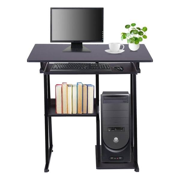 Small Computer Desk Laptop Study Table Storage Shelves Pull Out ...