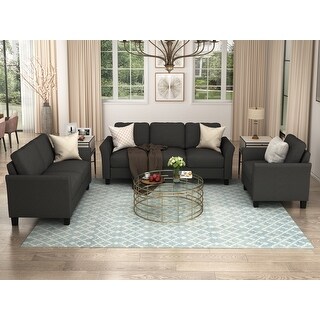 Transitional Style Polyester-blend 3-Piece Sofa Set - Bed Bath & Beyond ...