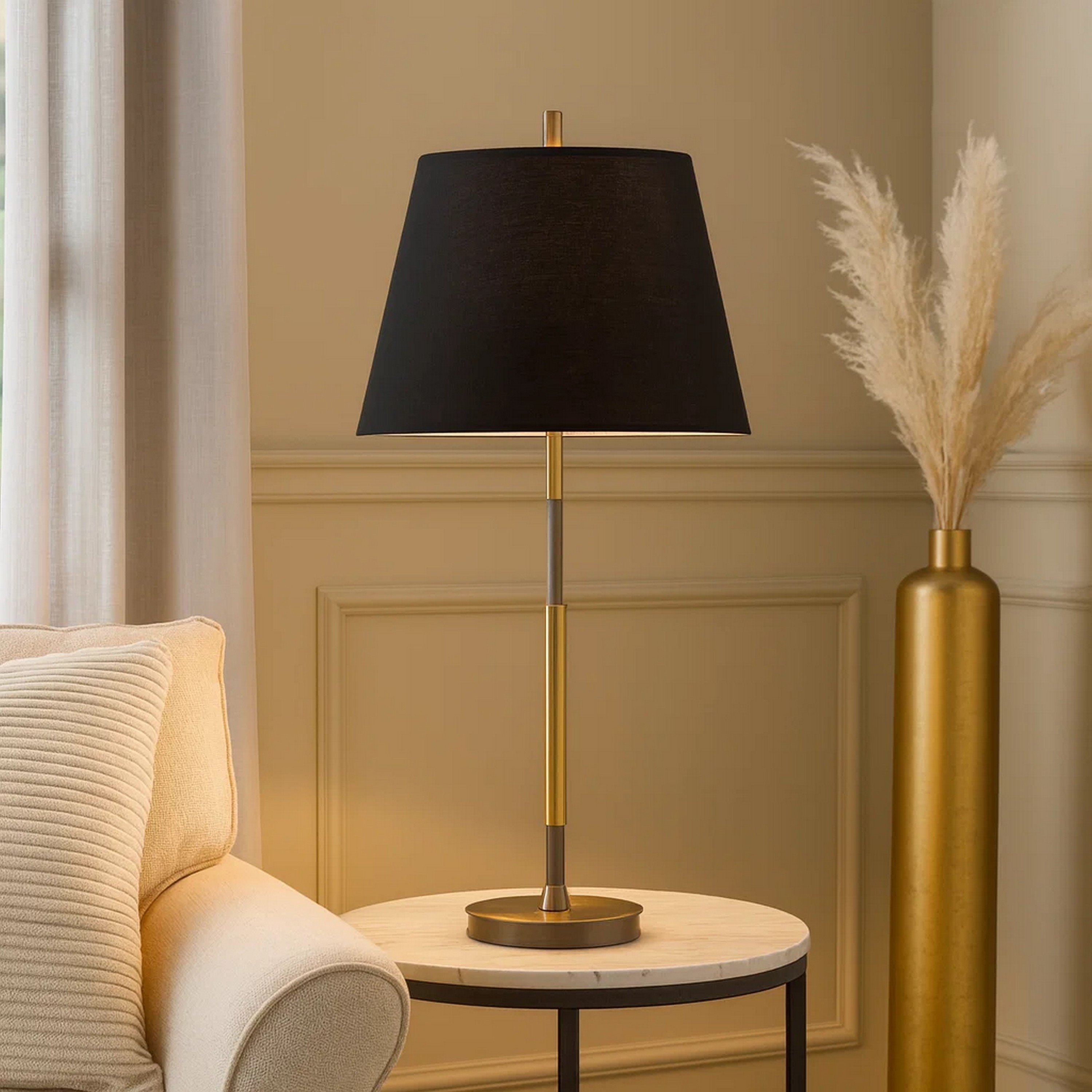 thin black lamp