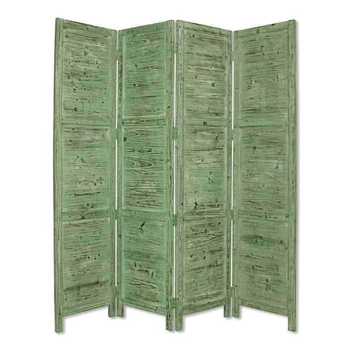 Wooden 4 Panel Foldable Floor Screen with Textured Panels, Black - On ...