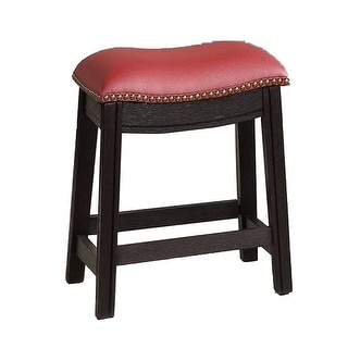 18 Inch Wooden Stool with Upholstered Cushion Seat, Set of 2 - 18 H x ...