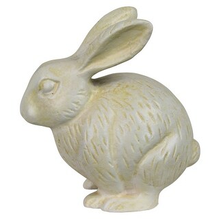 Metal Rabbit Figurine with Textured Design, Antique White - Bed Bath ...
