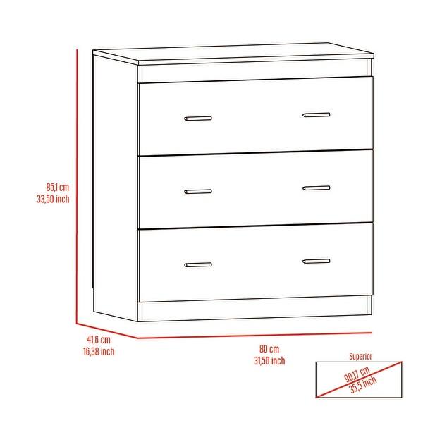 Classic Style 3-Drawers Dresser Chests for Bedroom, Superior Top ...