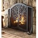 44" x 33" Tree of Life Fire Screen with Door - Black - Bed Bath ...