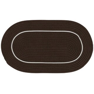 Brown White Bordered Hcrafted Reversible Oval Door Mat 35" x 54" - Bed ...