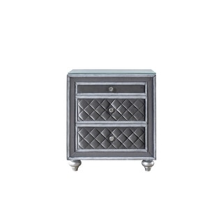 1Pc Glam 3-Drawer Nightstand Velvet Tufted Drawer Front Jewelry Tray ...