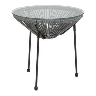 Offex Valencia Oval Comfort Series Take Ten Grey Rattan Table with ...