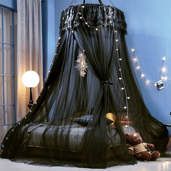 Black sheer bed canopy store