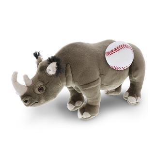DolliBu Super Soft Rhinoceros Stuffed Animal with Baseball Plush Toy ...
