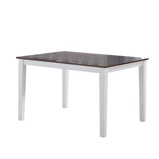 48 Inch Wood Dining Table, Plank Top, 4 Seater, White, Walnut Brown ...