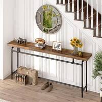 70.9 Inches Long Entryway Table for Living Room, Wood Sofa Table - 11. ...