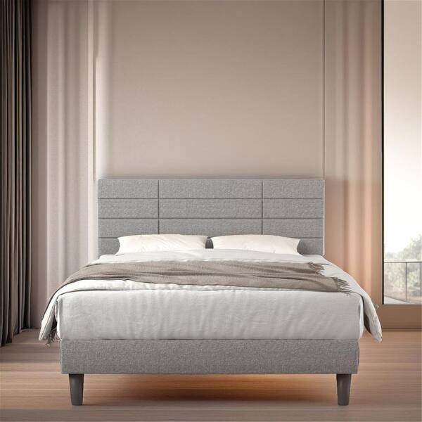 Bed Frame with Upholstered Headboard - Bed Bath & Beyond - 39579737