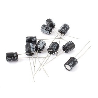 10 Pcs 16V 220uF 105C Radial Lead Electrolytic Capacitor 6mm x 8mm - Black - Bed Bath & Beyond ...