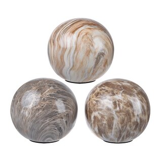 Glossy Decorative Ceramic Balls (Set of 3) - Bed Bath & Beyond - 12653117
