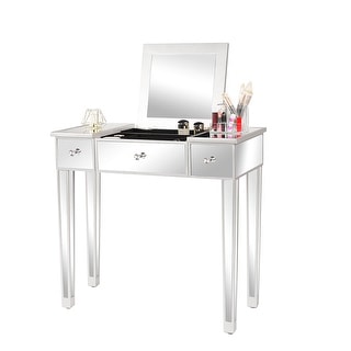 Modern Writing Desk With Flipped Mirror and 3 Drawers - Bed Bath ...