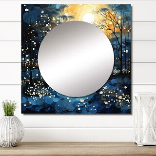 Designart "Blue River Reflections Of Serenity IV" Lake Wall Mirror ...