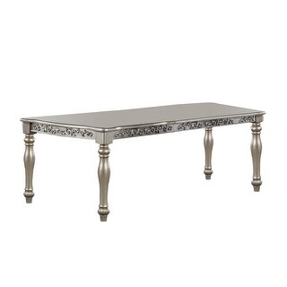 Kipp 72 Inch Rectangular Dining Table, Floral Carved Turned Legs ...