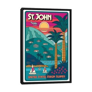 iCanvas "St. John Travel Poster" by Jim Zahniser Framed Canvas Print ...