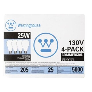 Westinghouse 04100-99 Commercial Service Frosted Light Bulb, 25 Watt ...