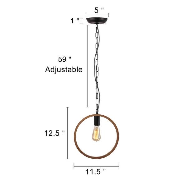 Anmytek Farmhouse 1 Light Orb Wood Island Pendant Lights For Dining
