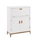 Leick Home Mixed Metal and Wood Drop Down Hideaway Top White Desk - Bed ...