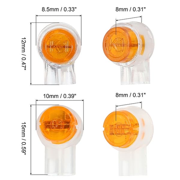 UY/UR Wire to Wire Connector K1/K2 Corrosion-Resistant Yellow Orange ...