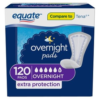 Women's Overnight Ultimate-Extra Coverage Incontinence Pads, 120 Count ...