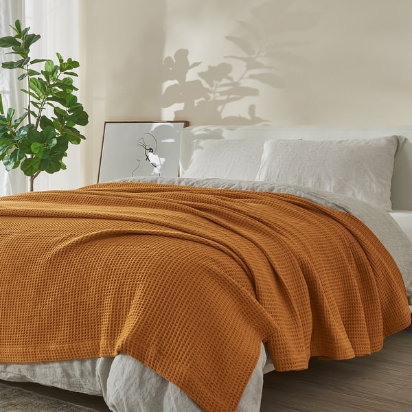 orange waffle throw