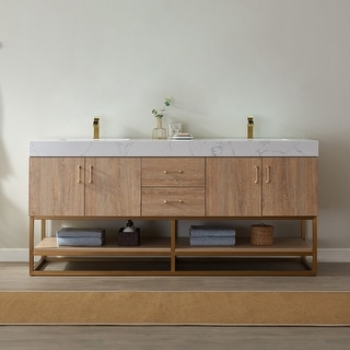 Altair Solana Bath Vanity with Calacatta White Quartz Stone Countertop ...