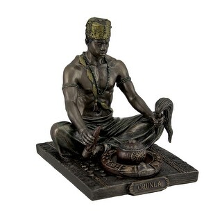Bronzed Orunla God Of Divination And Destiny Statue - 5 X 5 X 4.5 ...