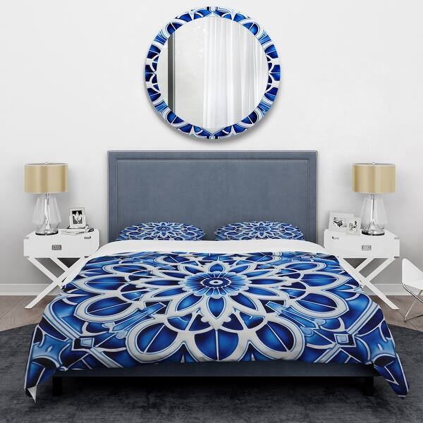 blue moroccan bedding