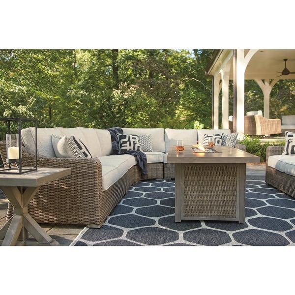 Signature Design by Ashley Beachcroft Beige 5-piece Outdoor Sectional ...