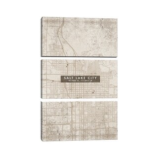 iCanvas "Salt Lake City Map Abstract Style" by WallDecorAddict 3-Piece ...