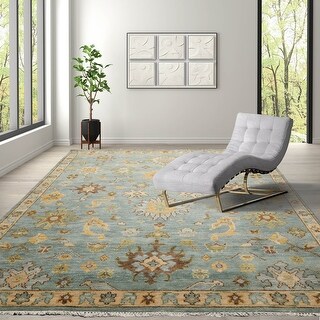 LoomBloom Muted Turkish Oushak Wool Area Rug Gold, Brown Color - Bed ...