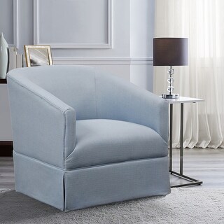 Earl Sky Blue Skirted Swivel Chair For Living Room - Bed Bath & Beyond ...