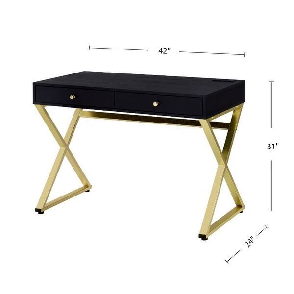 Built-in USB Port Writing Desk with Storage Drawer in White - Bed Bath ...