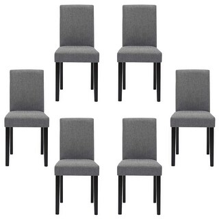 Set of 6 Chairs for Dining Room Mid Century Modern Fabric Upholstered ...