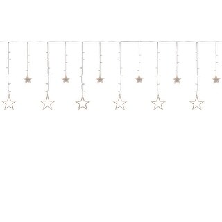 138 Clear LED Star Drop Window Curtain Lights 17.75ft Clear Wire - Bed ...