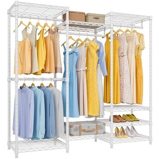 V5 Portable Closet Wardrobe Heavy Duty Clothes Rack, Freestanding Metal ...