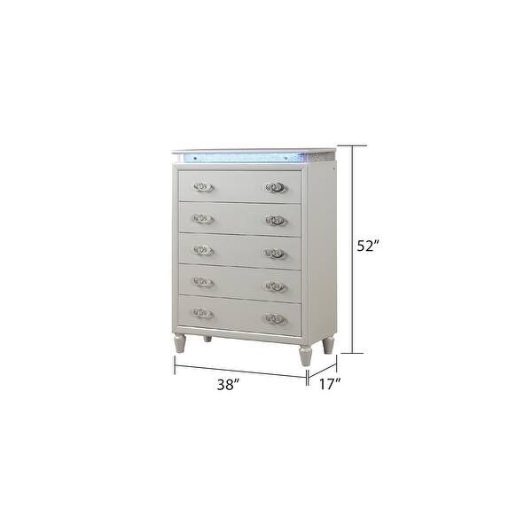 Passion Modern Style 5-Drawer LED Chest Made with Wood - Bed Bath ...