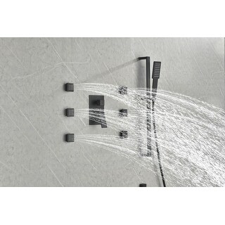 Wall Mounted Waterfall Rain Shower System With 3 Body Sprays & Handheld ...