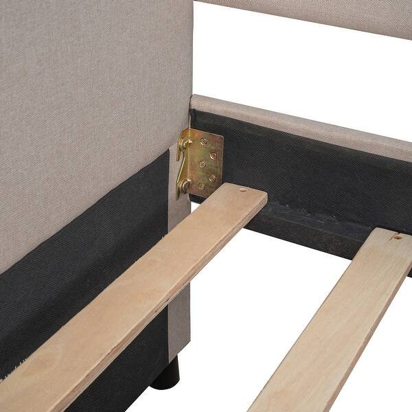 Full Size Rivets Moutain Curbed Arms Daybed Upholstered Sofa Bed with ...