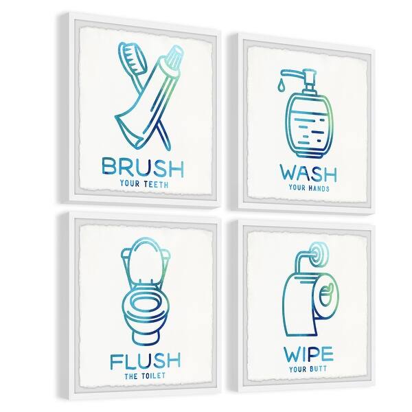 Bathroom and Restroom Rules Quadriptych - Bed Bath & Beyond - 32964298