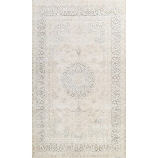 Muted Traditional Floral Kerman Persian Area Rug Wool Handmade Carpet ...