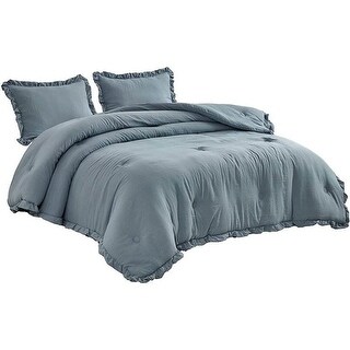 Oversized Ruffled Edge Microfiber Comforter Set - Bed Bath & Beyond ...