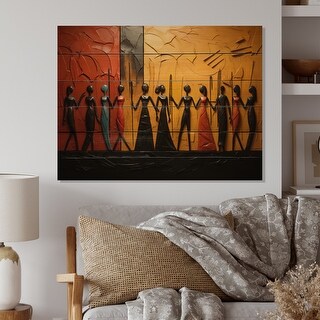 Designart "African Tribal Rhythms VIII" African Tribes Print on Natural ...