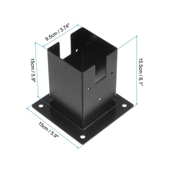 4"x4" Post Base Inner Size 3.7"x3.7" 2pcs for Deck Porch Handrail ...