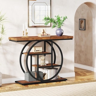 41.3" Console Table, Industrial 4-Tier Sofa Table for Entryway with ...